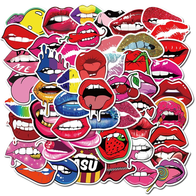 50PCS Personality Stickers Girl Sexy Lips Decor St... – Grandado