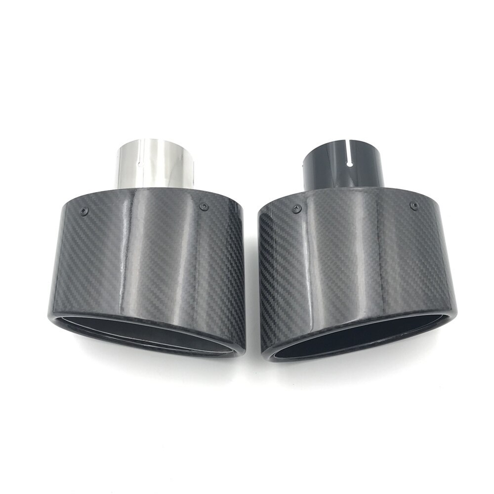 1 Piece Oval Slanted Glossy Carbon Glossy Black St... – Vicedeal