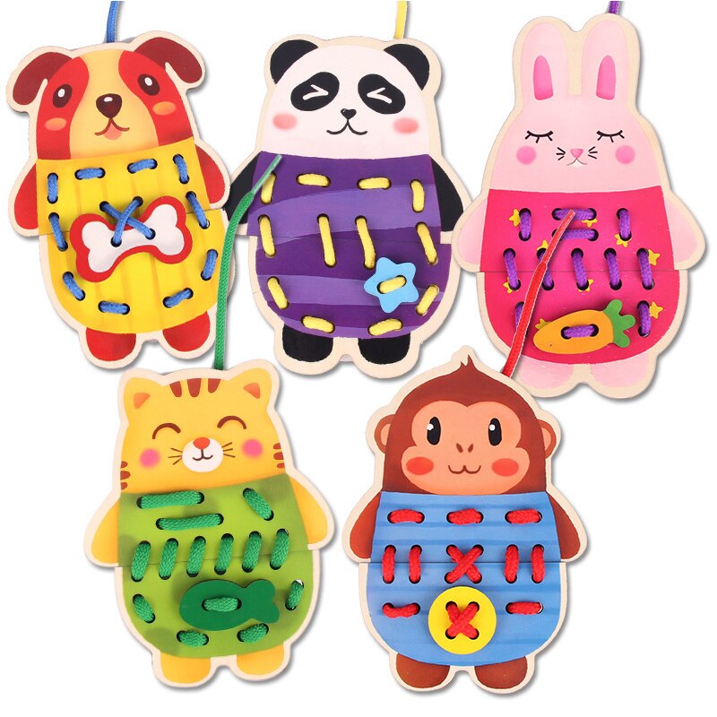 Wooden Animal Threading Handmade Toys Early Childh... – Grandado