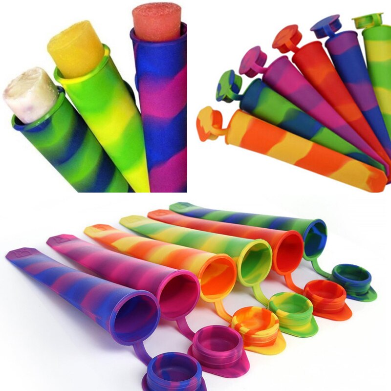 Silicone Ice Tube Mold With Lids Colorful Frozen I... – Grandado