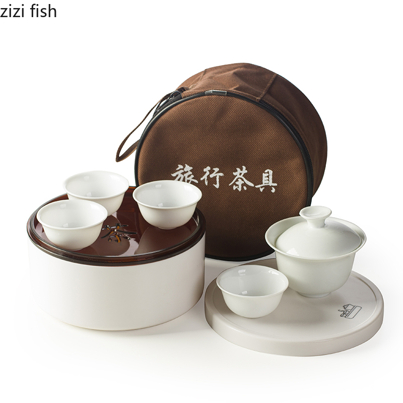7-piece set Chinese Kung Fu Tea Set Ceramic Portab... – Vicedeal