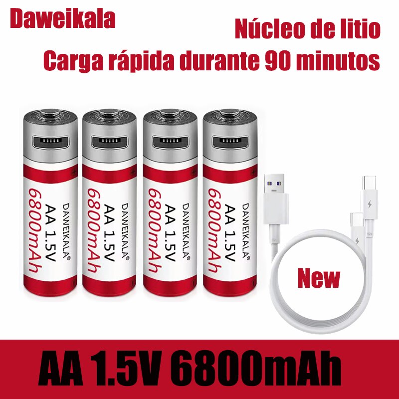 Daweikal AA rechargeable battery large capacity AA... – Grandado
