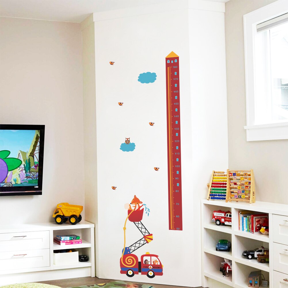 Cartoon Fire ladder height measure wall sticker fo... – Vicedeal