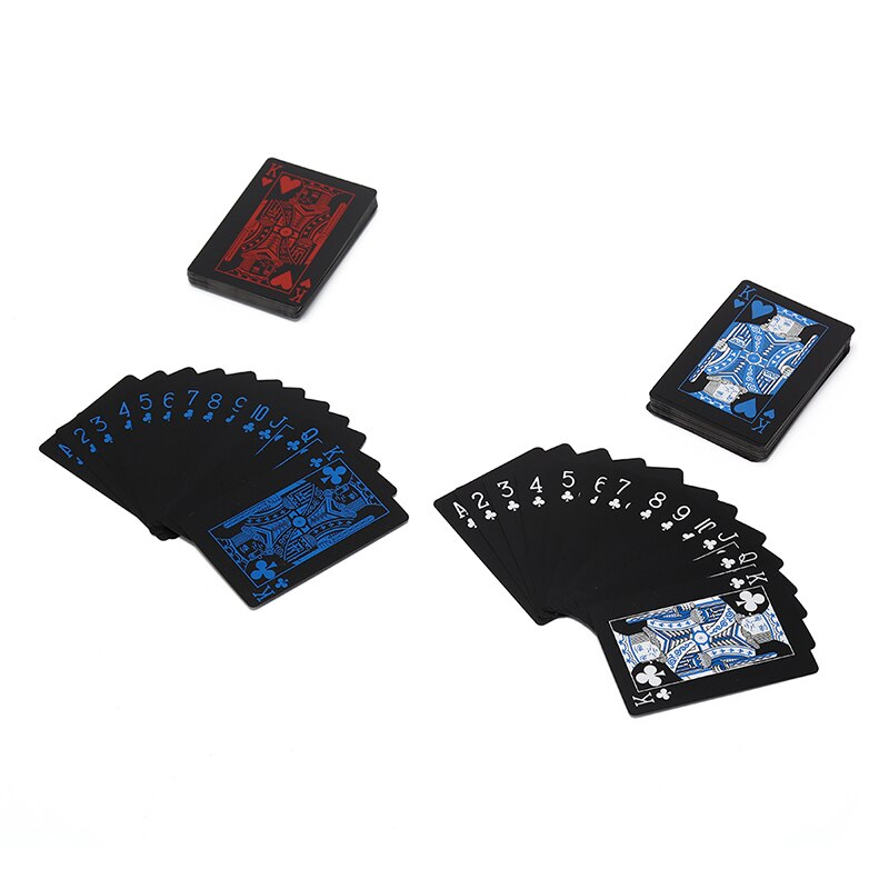 2 Sets Plastic PVC Black Playing Cards Red Blue Co... – Grandado
