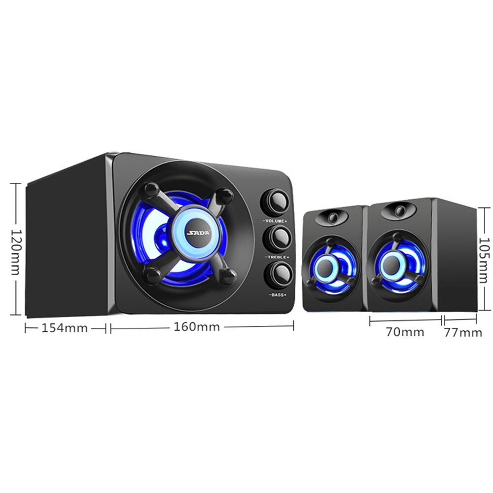 Sada D-208 3 In 1 Home Speaker Set Super Bass Subw... – Grandado