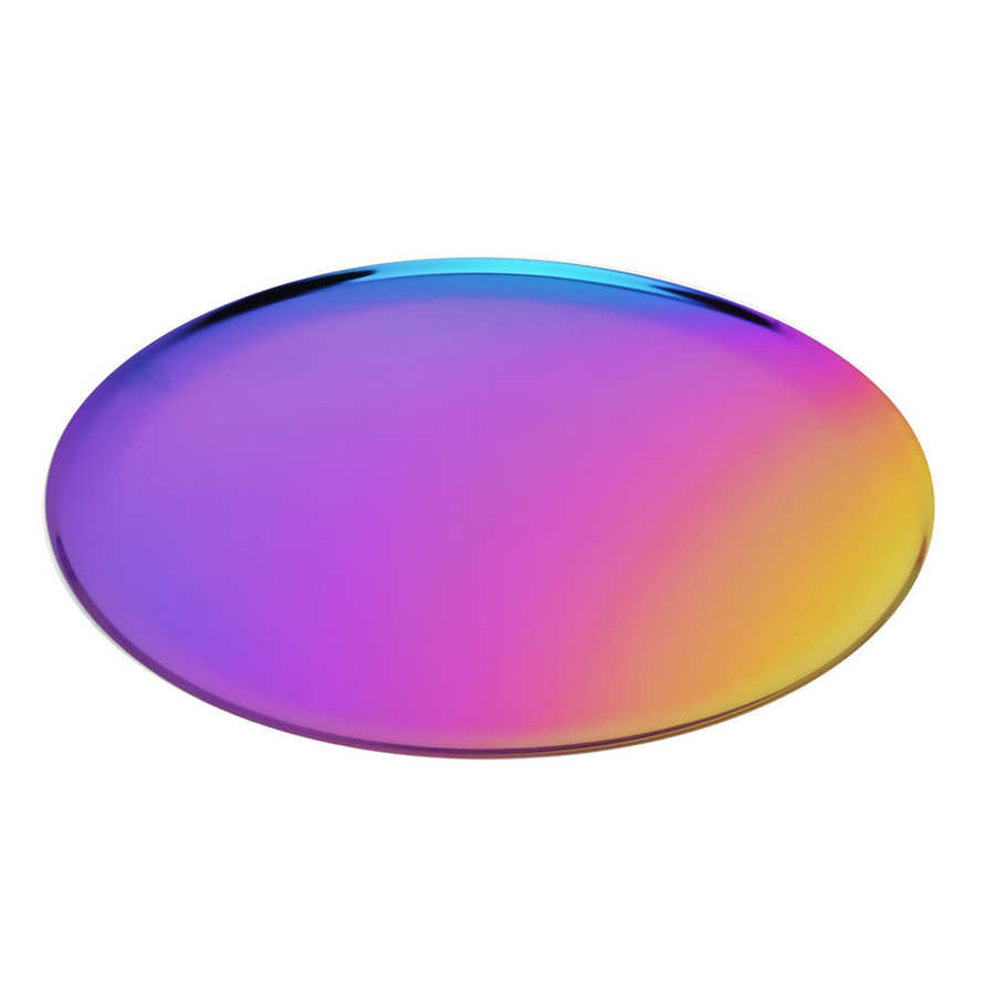 Serveringsbakkeplade bærbar rund rustfri stålplade... – Grandado