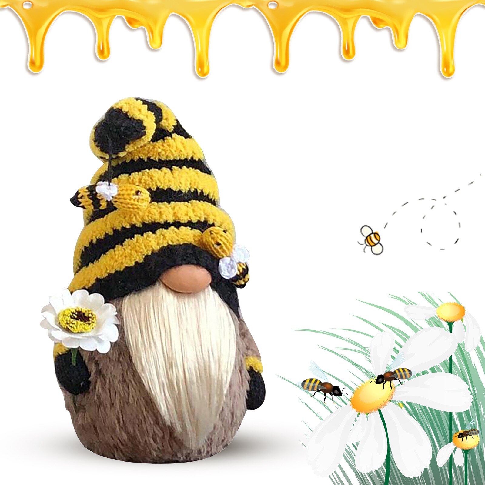 Easter Decoration Bumble Bee Striped Gnome Scandin... – Vicedeal