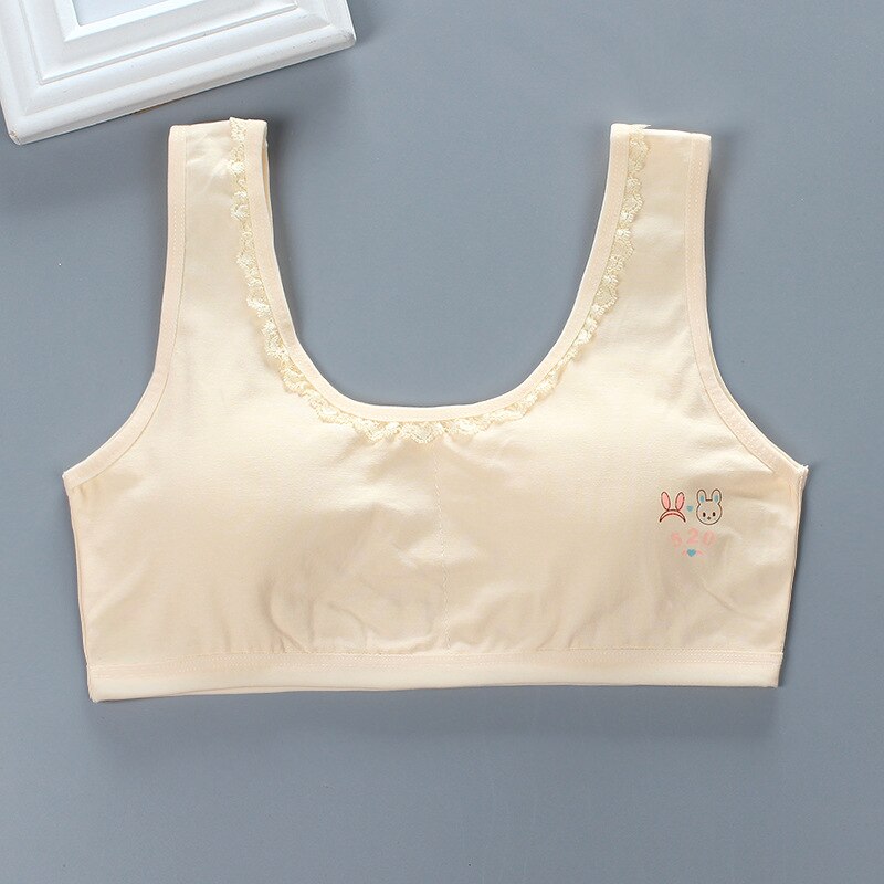 Girls bra developmental vest-style lace cotton wit... – Grandado