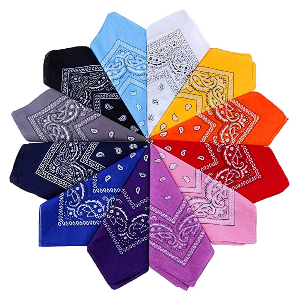 Dozen Paisley Bandanas Multi Colored Set Cowboy Ba... – Grandado