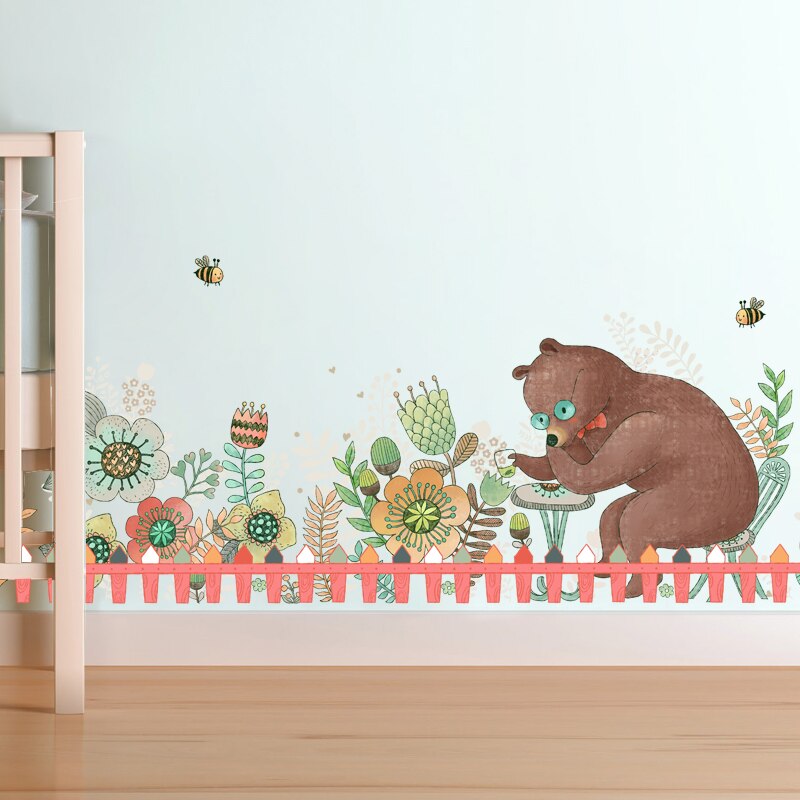A B C Style Animals and Flowers Small Fence Wall f... – Grandado