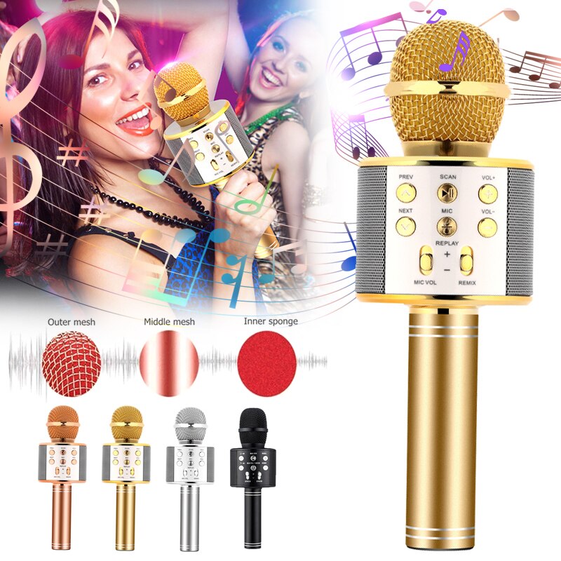 Portable Wireless Bluetooth Karaoke Microphone Han... – Grandado