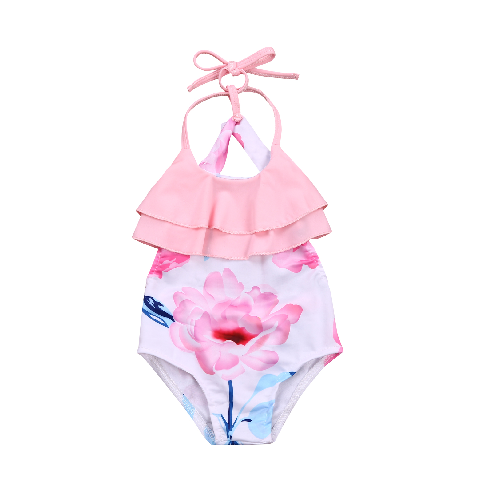 Baby Girls One Piece Ruffled Swimsuit Tankni Child... – Grandado