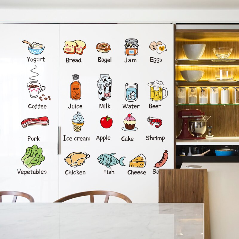 Kitchen Stickers DIY Food Wall Decals for Kids Roo... – Grandado
