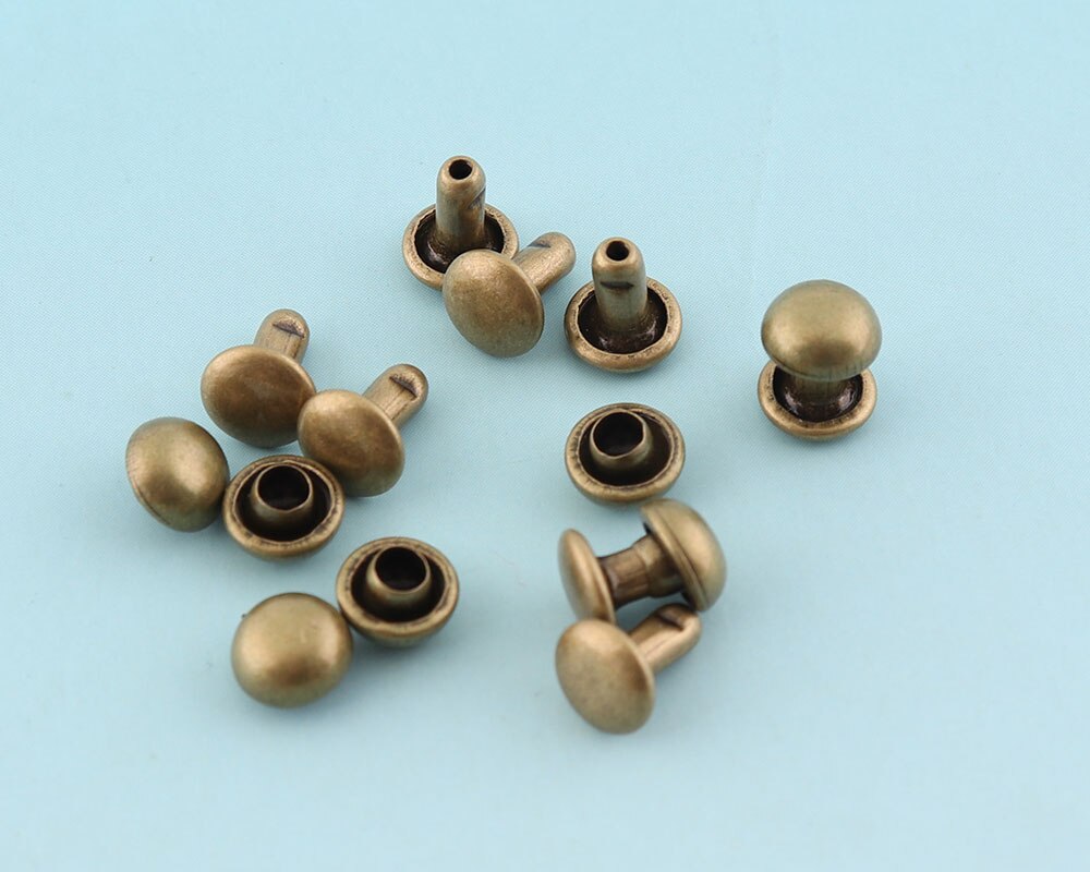 Mini Double Cap Rivets 5mm Mushroom Studs Brass Ri... – Grandado
