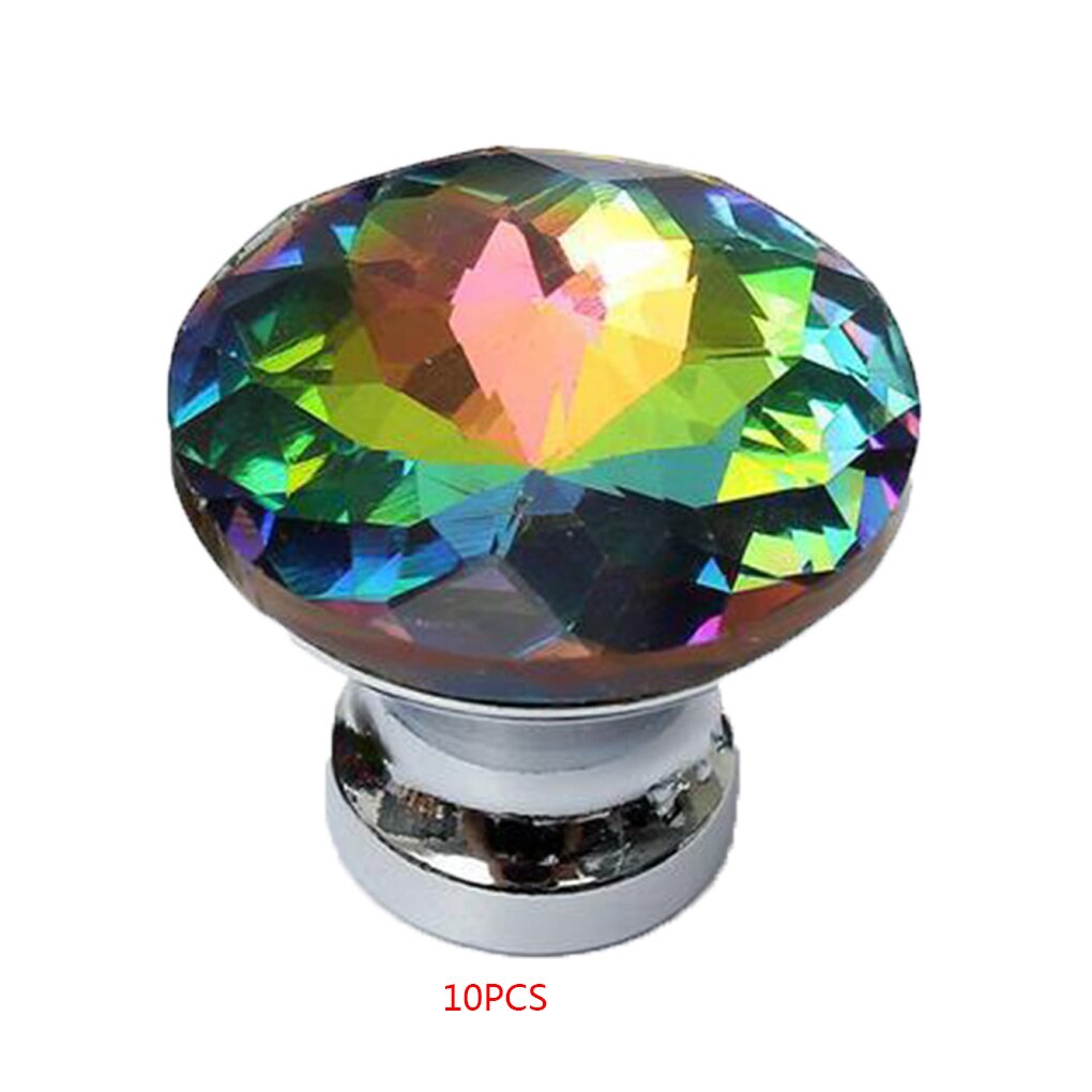 1pc/10pcs Crystal Glass Handle Colorful Round Sing... – Grandado