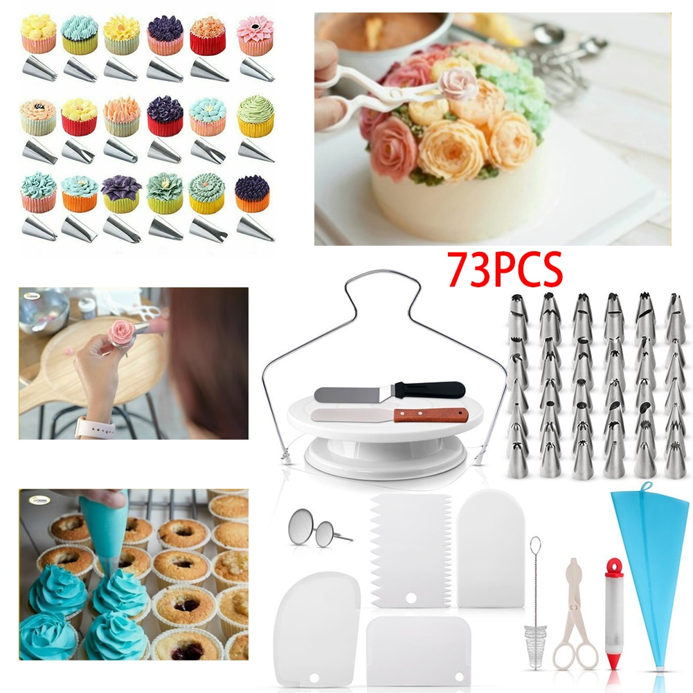 73 pcs Baking Supplies Kit DIY Cake Cupcake Decora... – Vicedeal