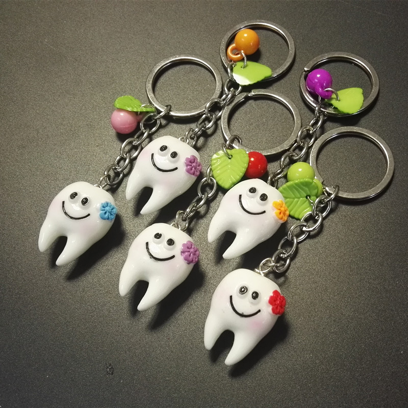 10 Pcs Simulation Cute Smile Tooth Pendant Keychai... – Grandado