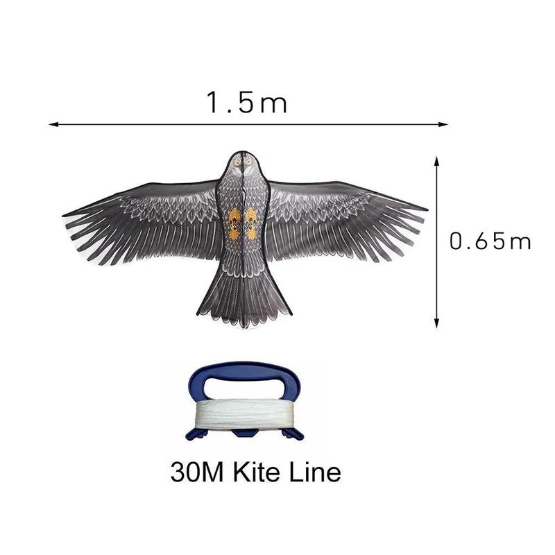 1.5m Black Eagle Kite With 30 Meter Kite Line Chil... – Grandado