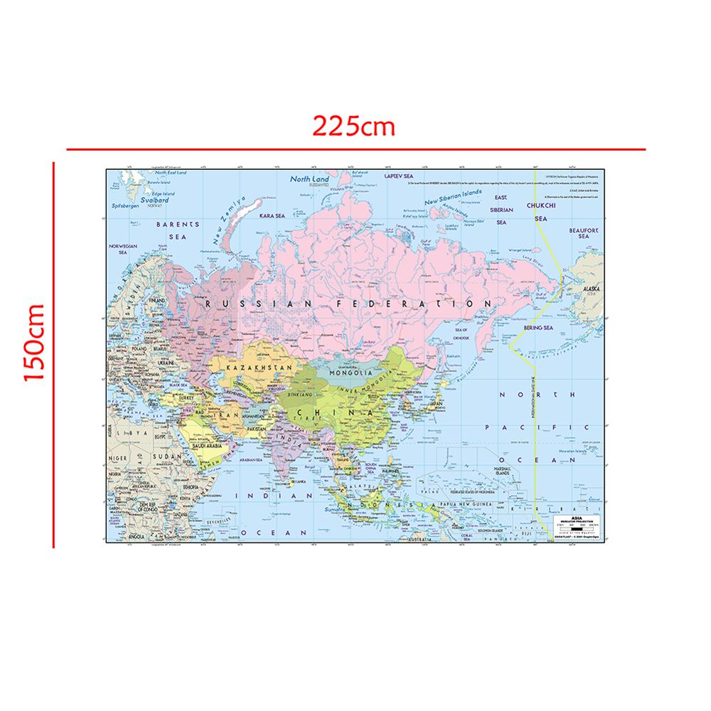 Non-woven Foldable Map of Asia Mercator Projection... – Vicedeal