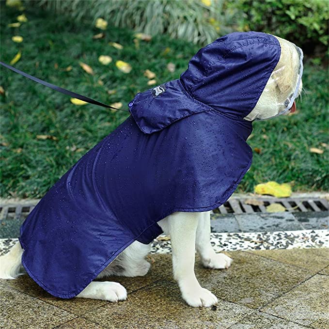 Pet Raincoat Packable Hooded Dog Rain Jacket Refle... – Vicedeal