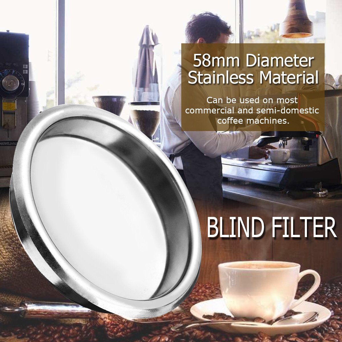 58mm kaffemaskin blank filter/rustfritt stål tilba... – Vicedeal