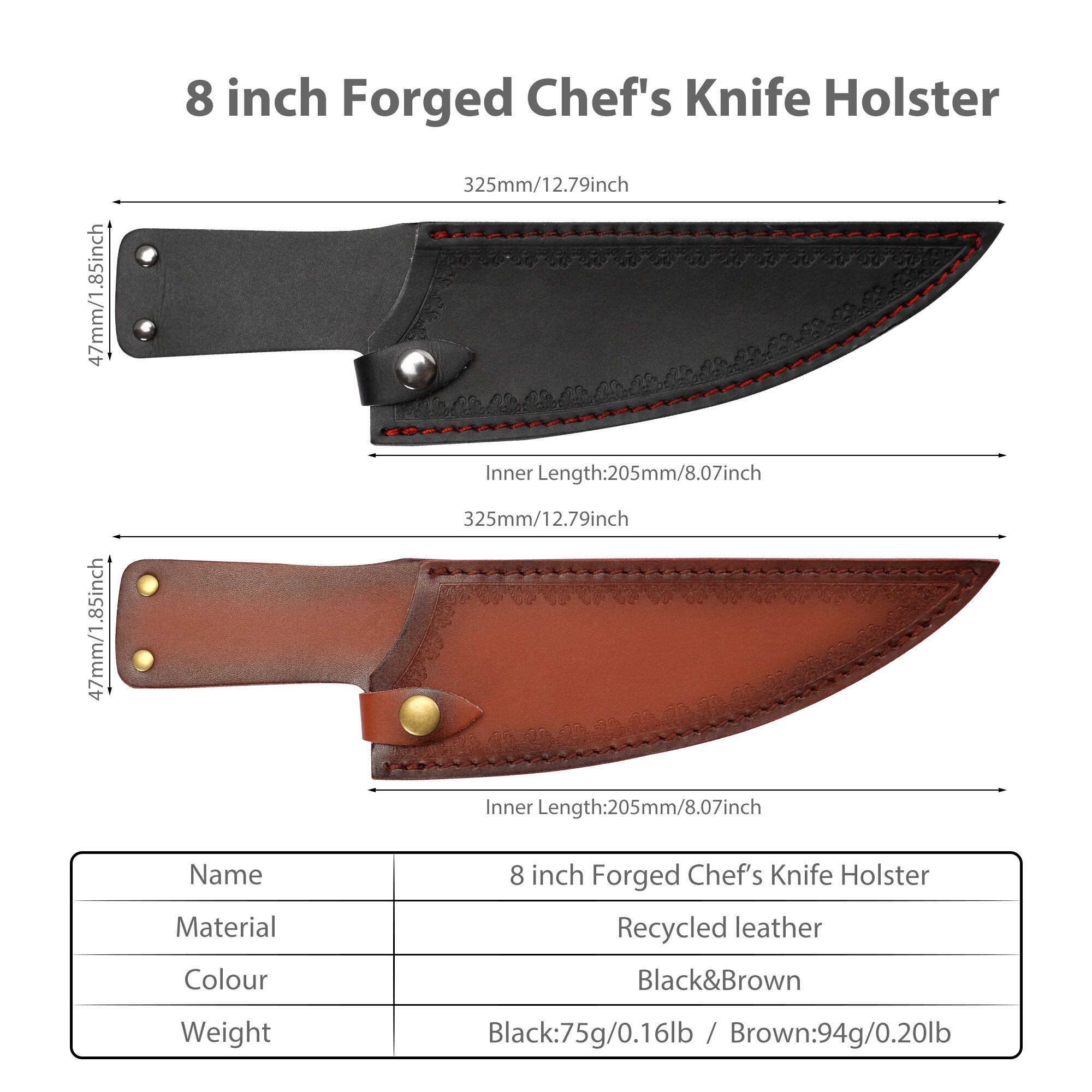 XYJ 2pcs Leather Sheath For Chef Knife Thicken Pu ... – Grandado