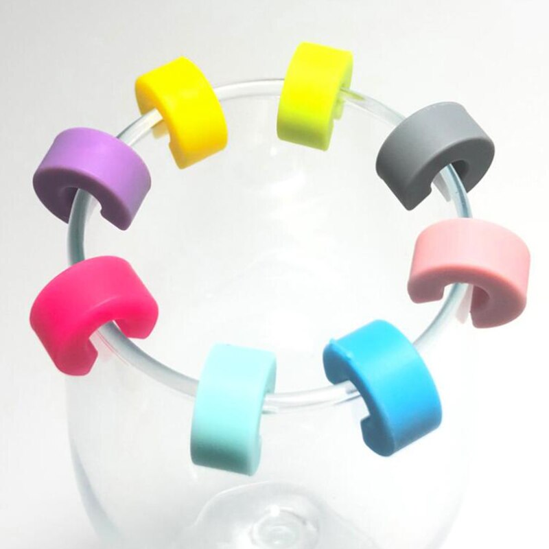 Mini Circle Silicone Wine Glass Marker Cup Identif... – Grandado