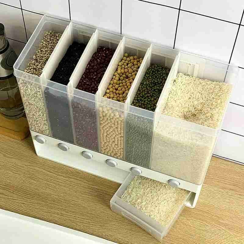 10kg Wall-mounted Dry Food Dispenser Grains Rice B... – Grandado