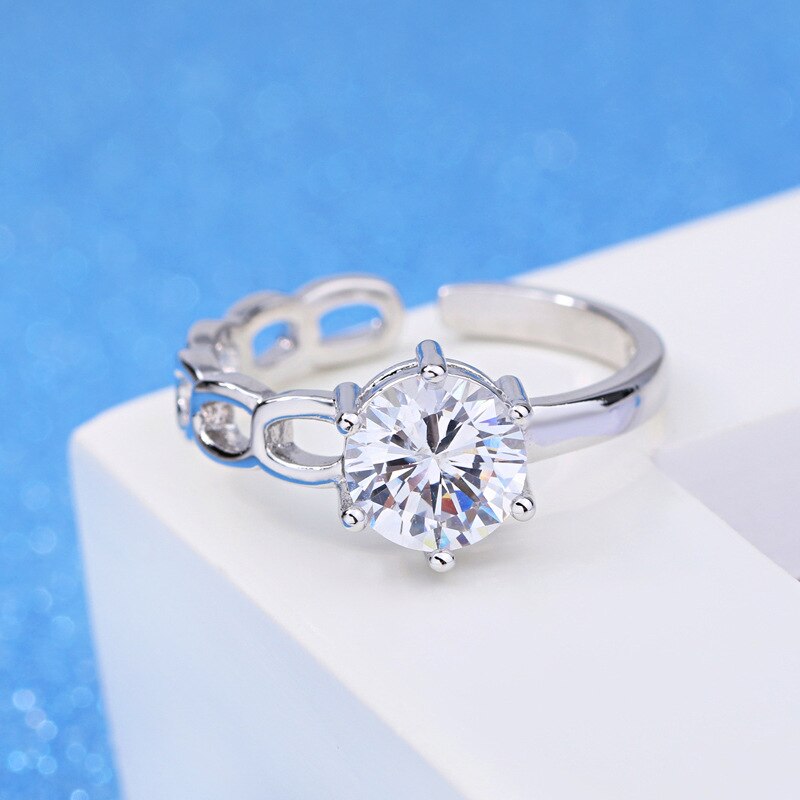 1Pcs Jewelry Ring For Women Silver-color Austrain ... – Grandado