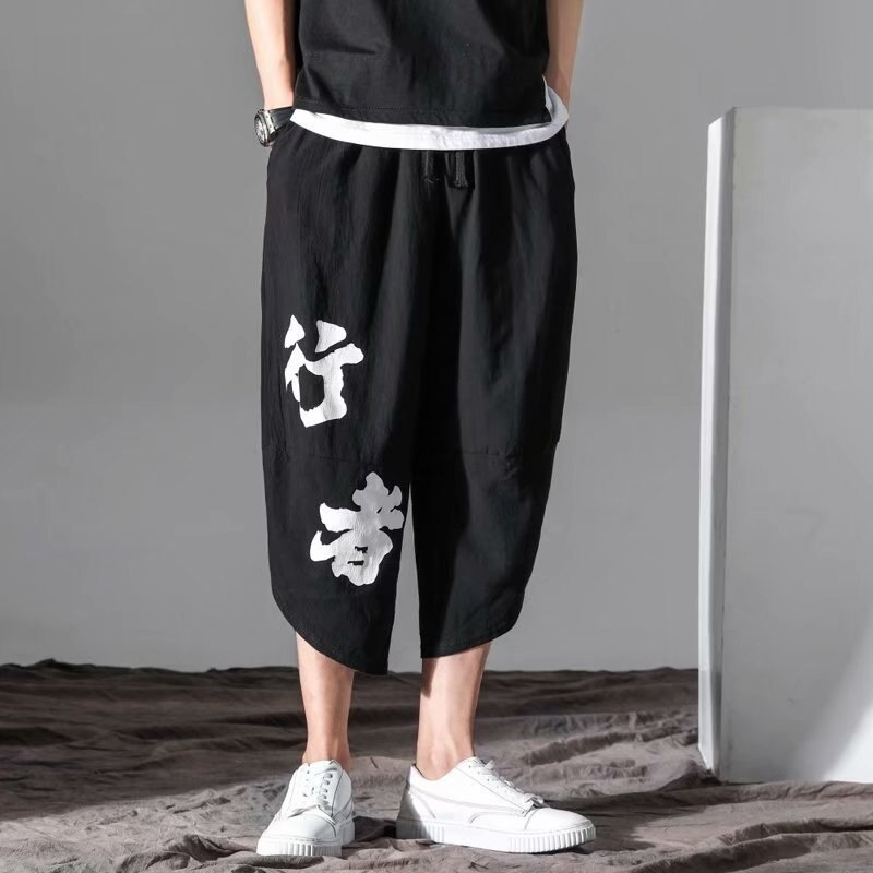Chinese Style Summer Men Linen Pants Men Wide Leg ... – Grandado