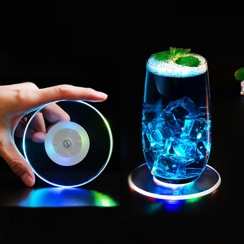 Led Acryl Crystal Ultra-Thinlight Coaster Cocktail... – Grandado