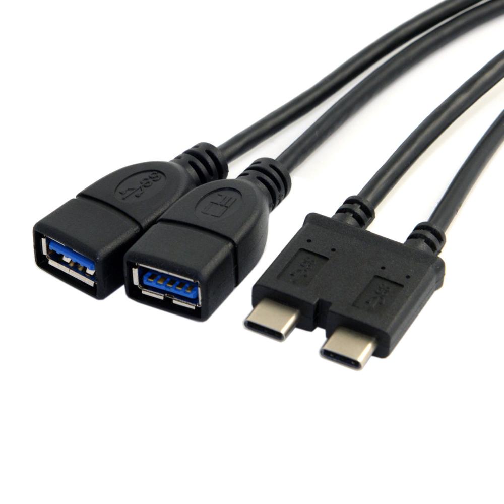Cablecc Dual Kabel Usb 3.1 Type-C Tot 3.0 Een Vrou... – Vicedeal