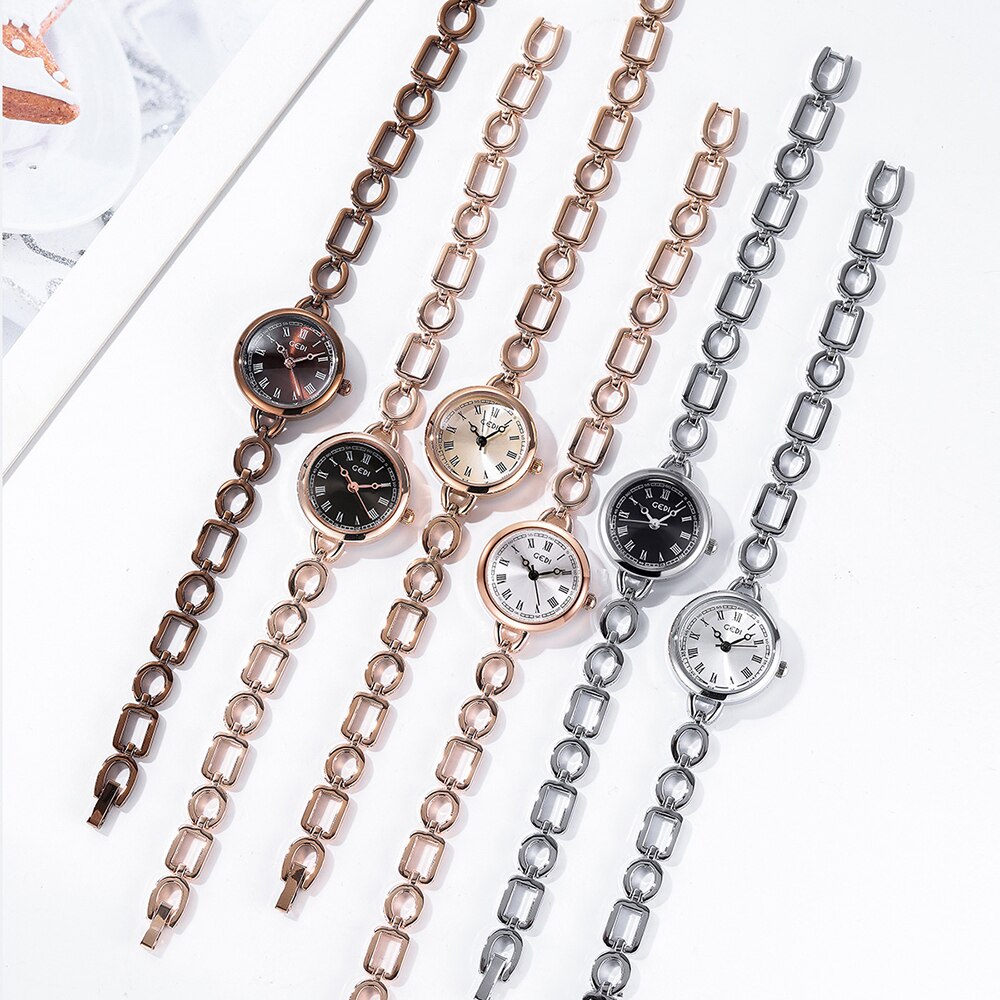 GEDI Rose Gold Women Bracelet Watches Waterproof S... – Vicedeal