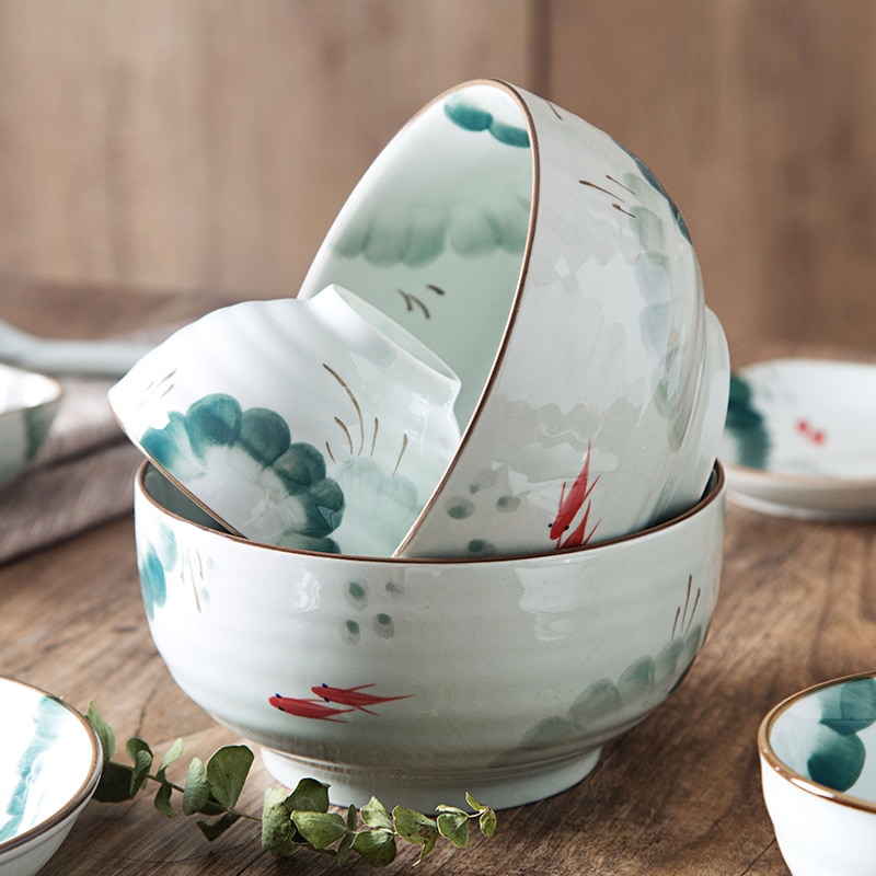 Ceramic hand-painted eating bowls at home househol... – Grandado