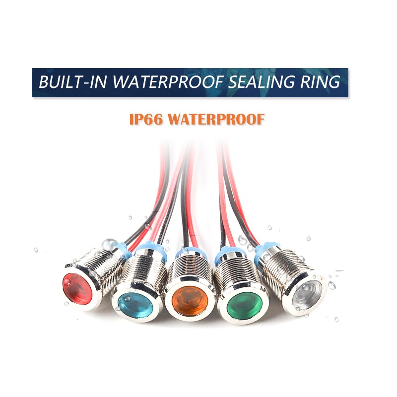 16mm indicatore luminoso in metallo impermeabile L... – Vicedeal