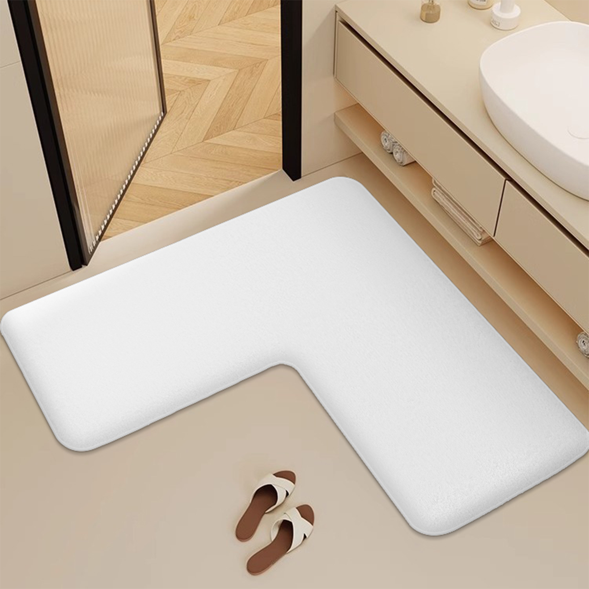 Thickened solid color bathroom absorbent and dirt-... – Grandado
