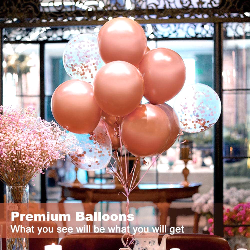 12pcs Rose Gold Balloons Girl Party Decor First 12... – Vicedeal