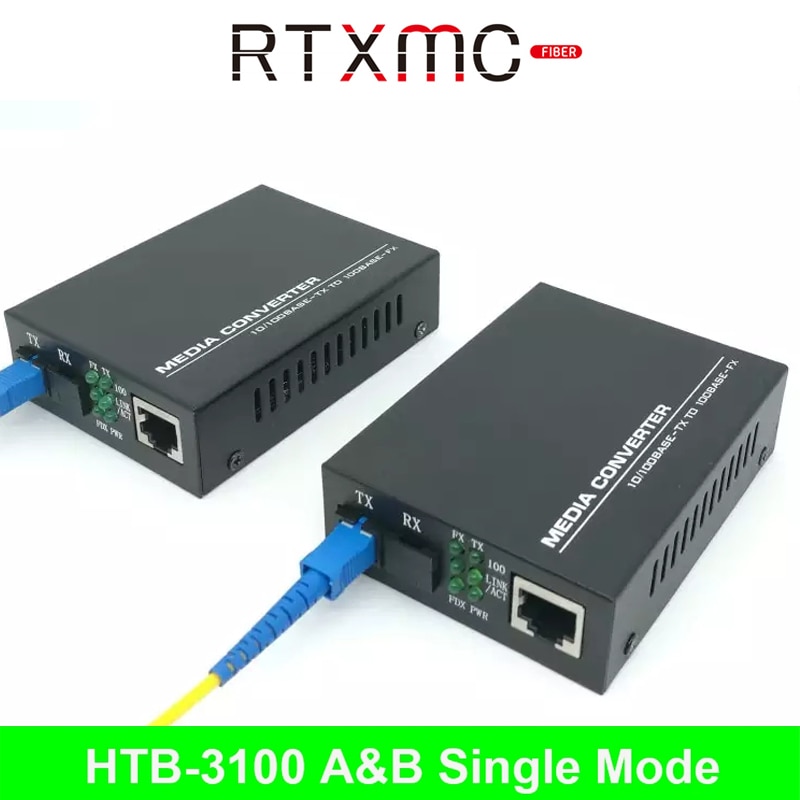 1 par htb -3100 optisk fiber media omvandlare fibe... – Grandado