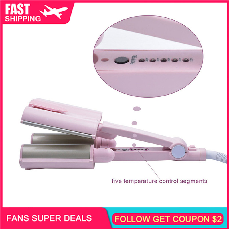 Hair Waver Iron 3 Barrel Curling Iron Wand with LC... – Grandado