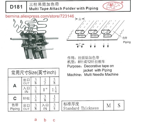 d181 multi tape attach folder with piping For 2 or... – Vicedeal