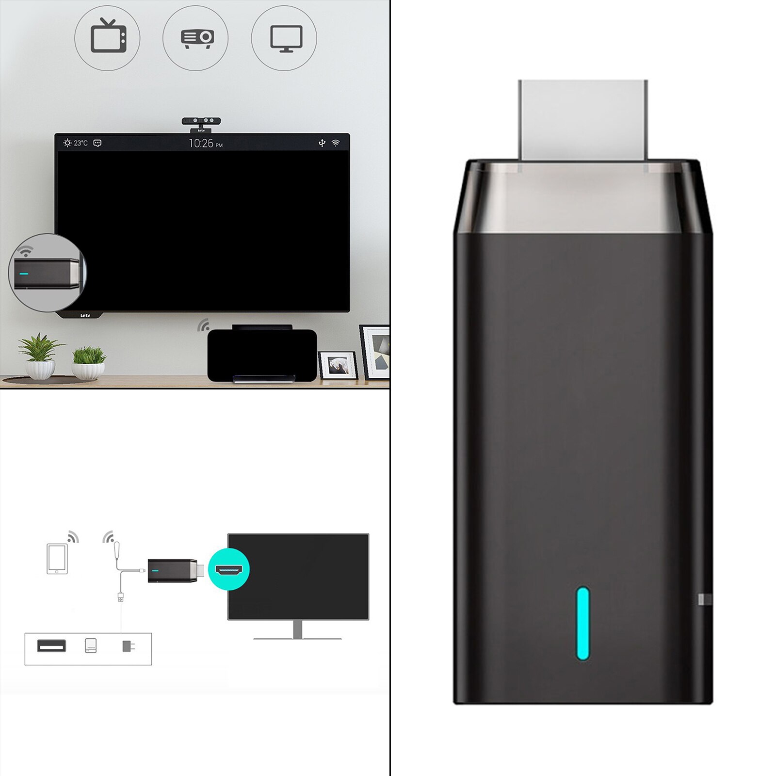 Portable WiFi Display Dongle Receiver, 1080P TV St... – Grandado