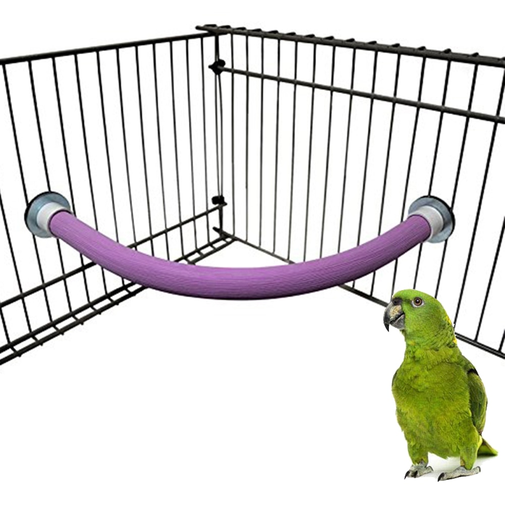 Pet Birds Perches Parrot Bent Corner Plastic Stand... – Vicedeal