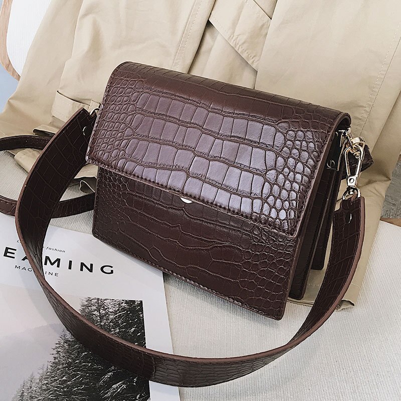 ladies bag trend wide band stone pattern shoulder ... – Grandado