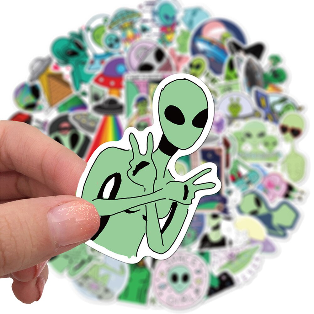 50PCS Self-Adhesive Alien Sticker Waterproof Trend... – Grandado