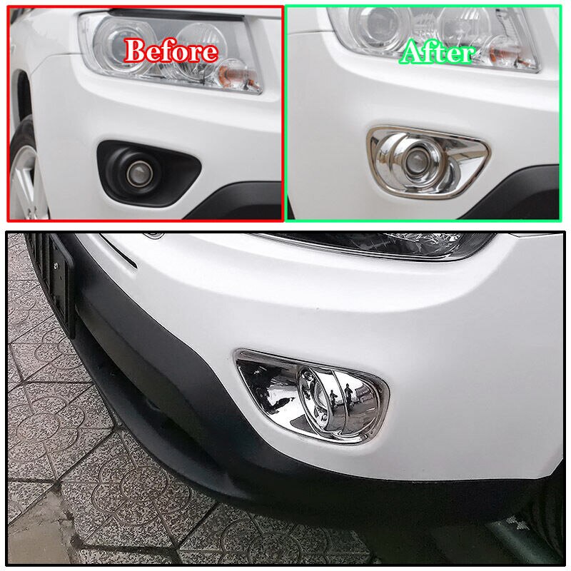 Chrome Silver Front Fog Light Lamp Cover Trim Beze... – Grandado