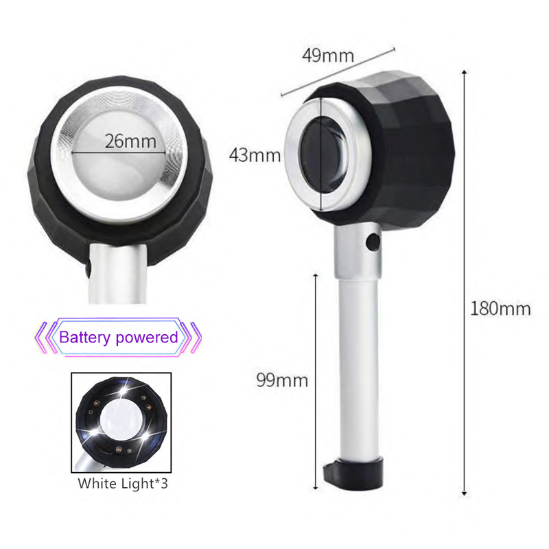 Handheld 10X Magnifier Loupe LED Optical Glass Mag... – Vicedeal