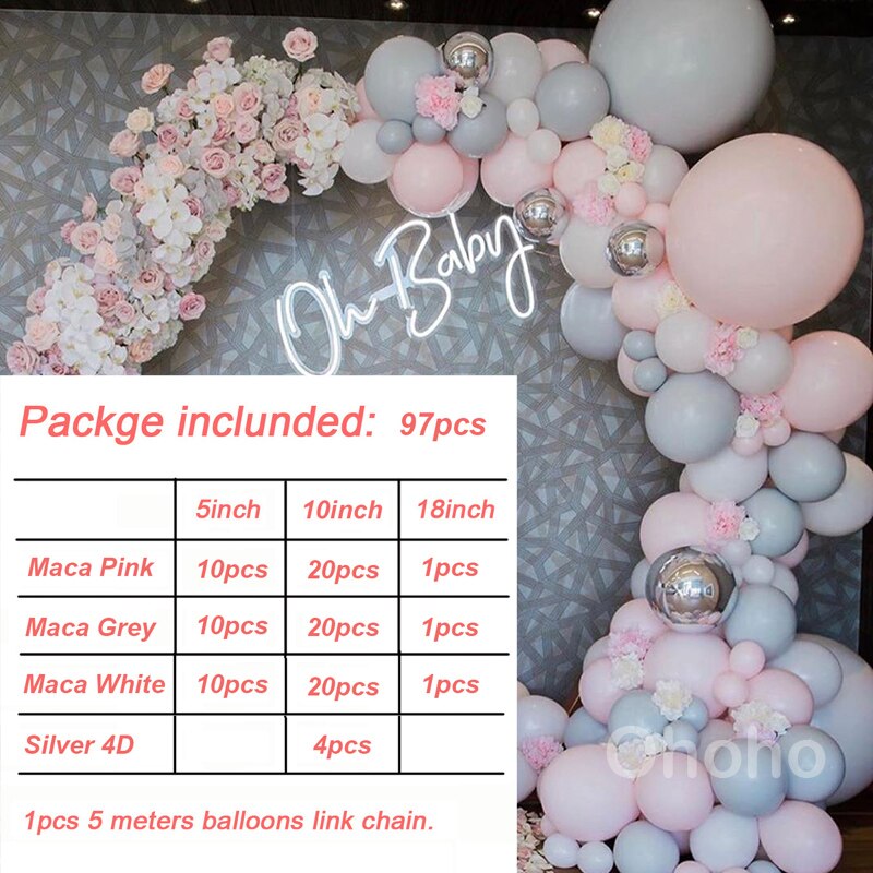 Ohoho Latex Macaron Blue Balloons Garland Arch Kit... – Vicedeal