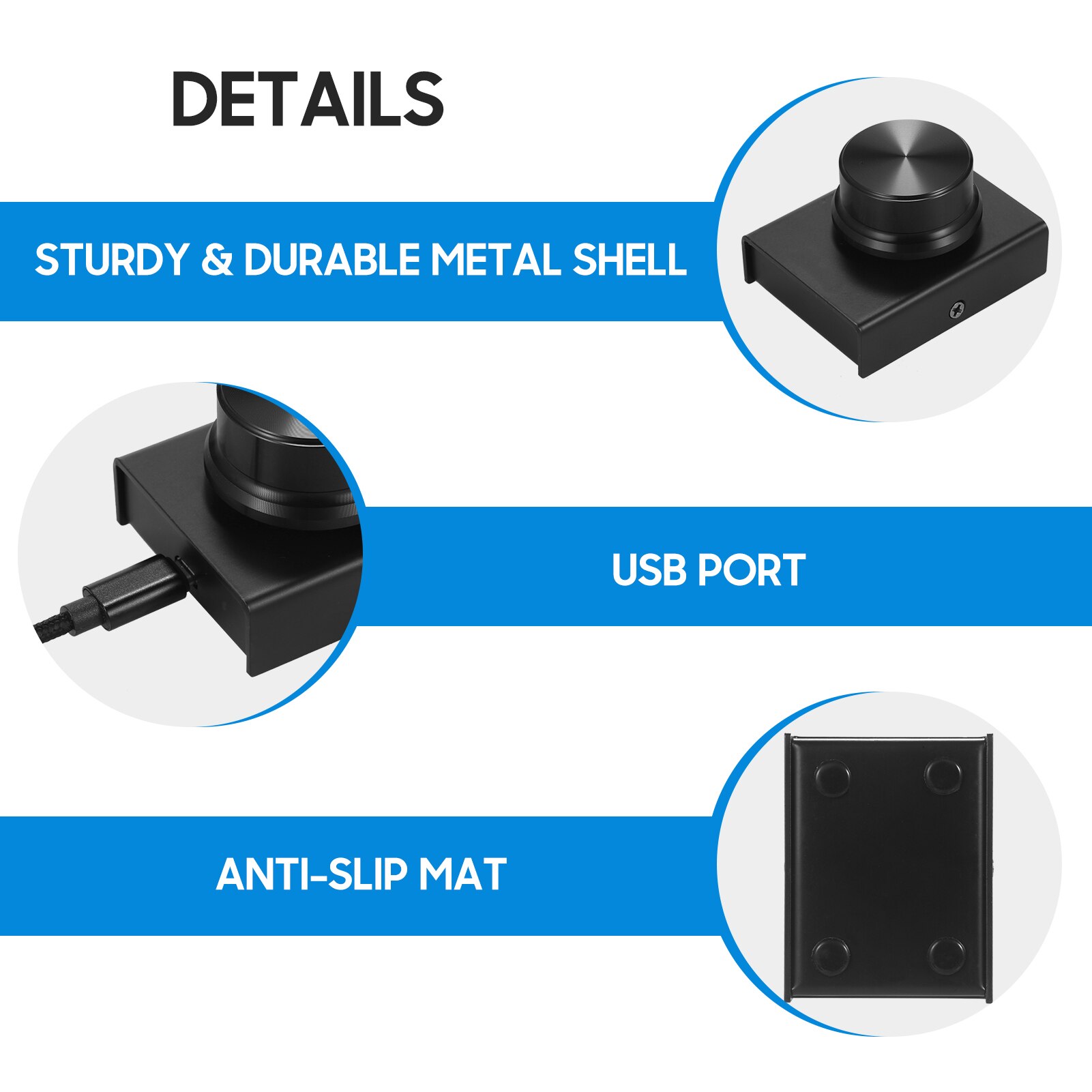 USB Volume Control Knob One Key Mute Volume Contro... – Grandado