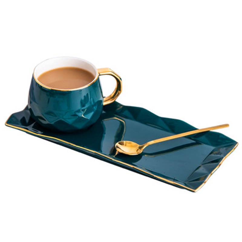 North European Ceramic cup with Plate gold coffee ... – Grandado