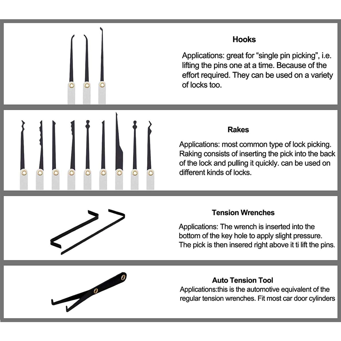 Alloy Steel Practice Lock Pick Set Key Wrench Hand... – Vicedeal